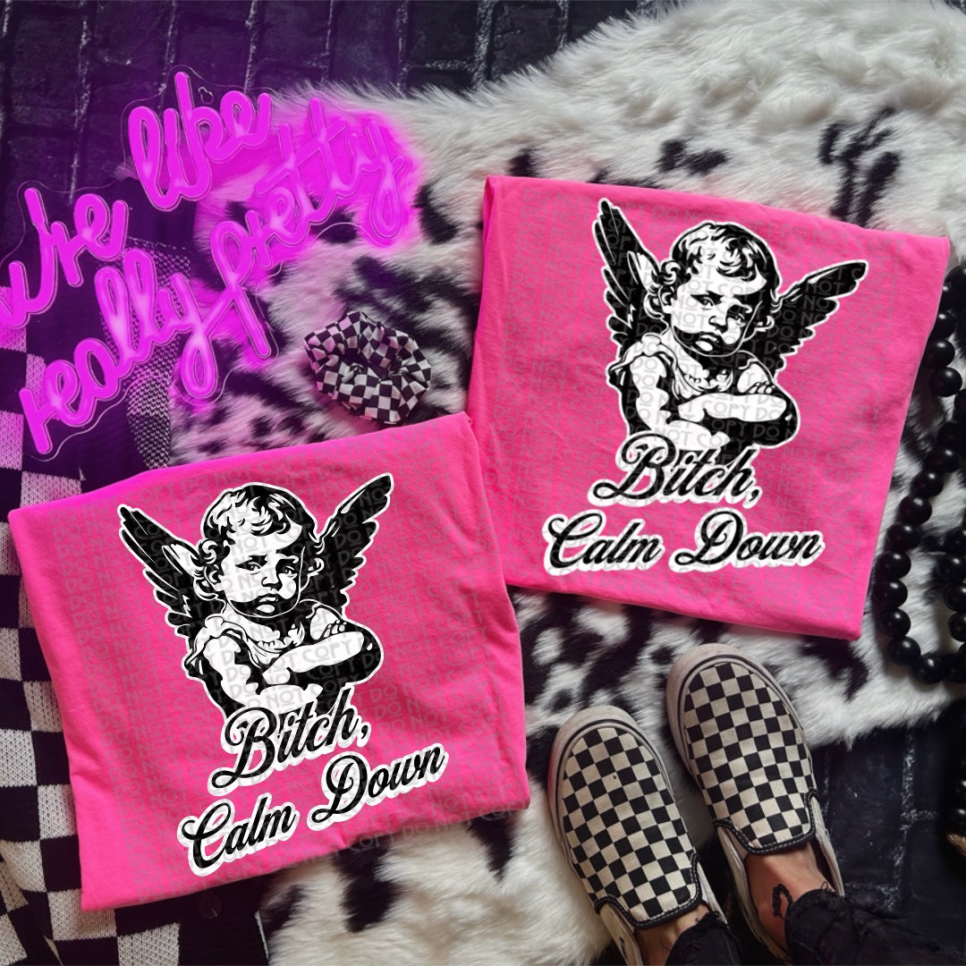 Bitch Calm Down – Plaid Panther DTF Transfers