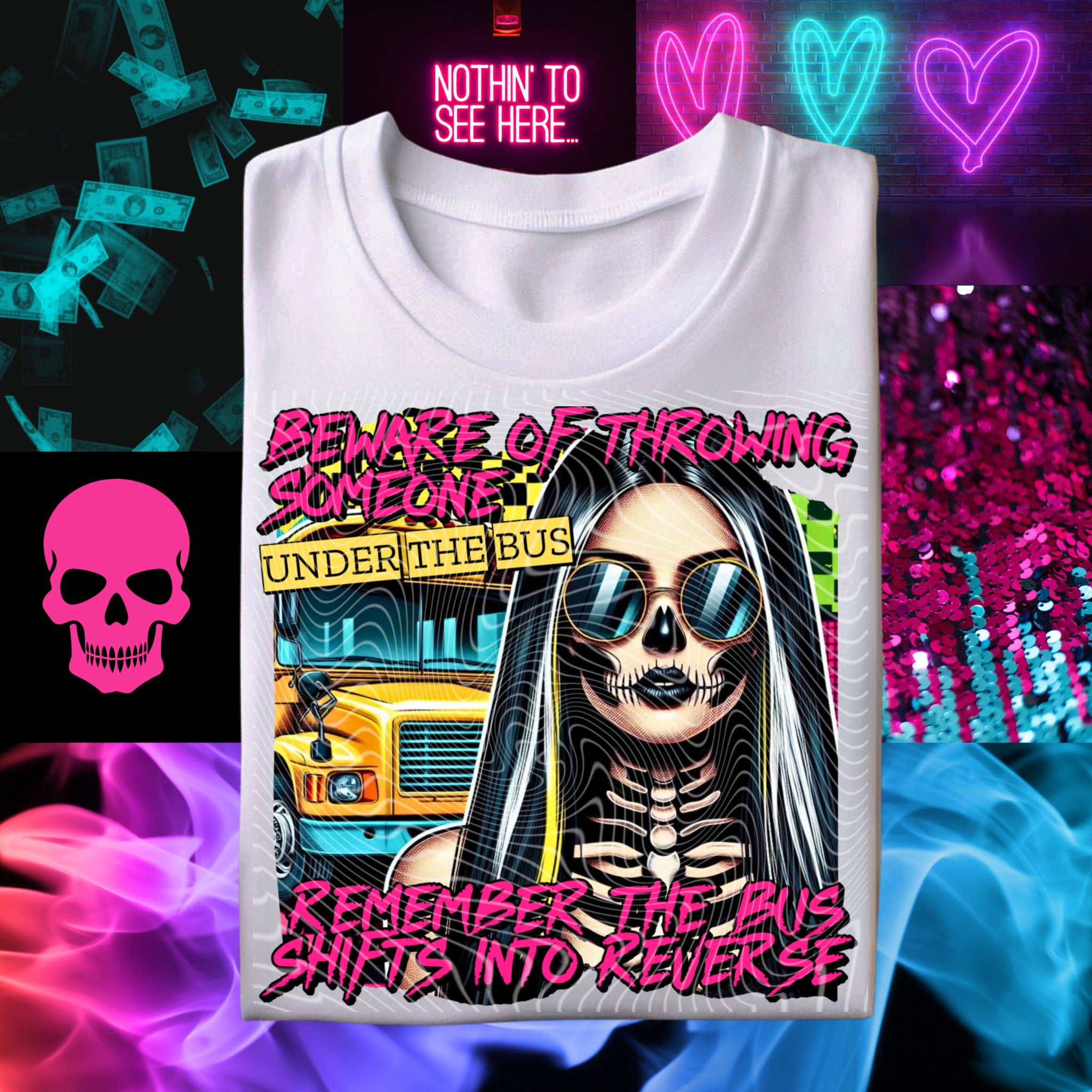 Beware of Reverse – Plaid Panther DTF Transfers