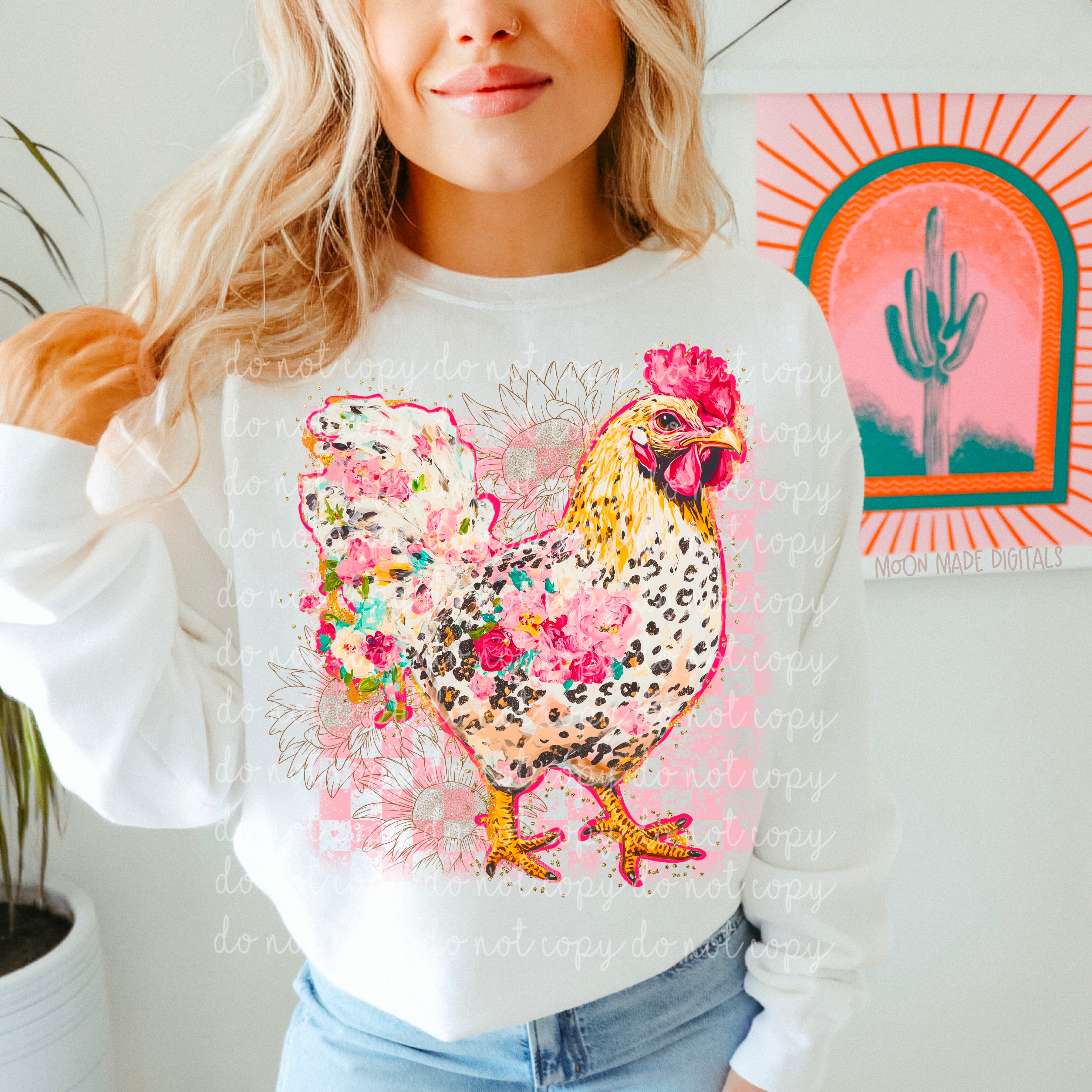 Flowered Chicken – Plaid Panther DTF Transfers