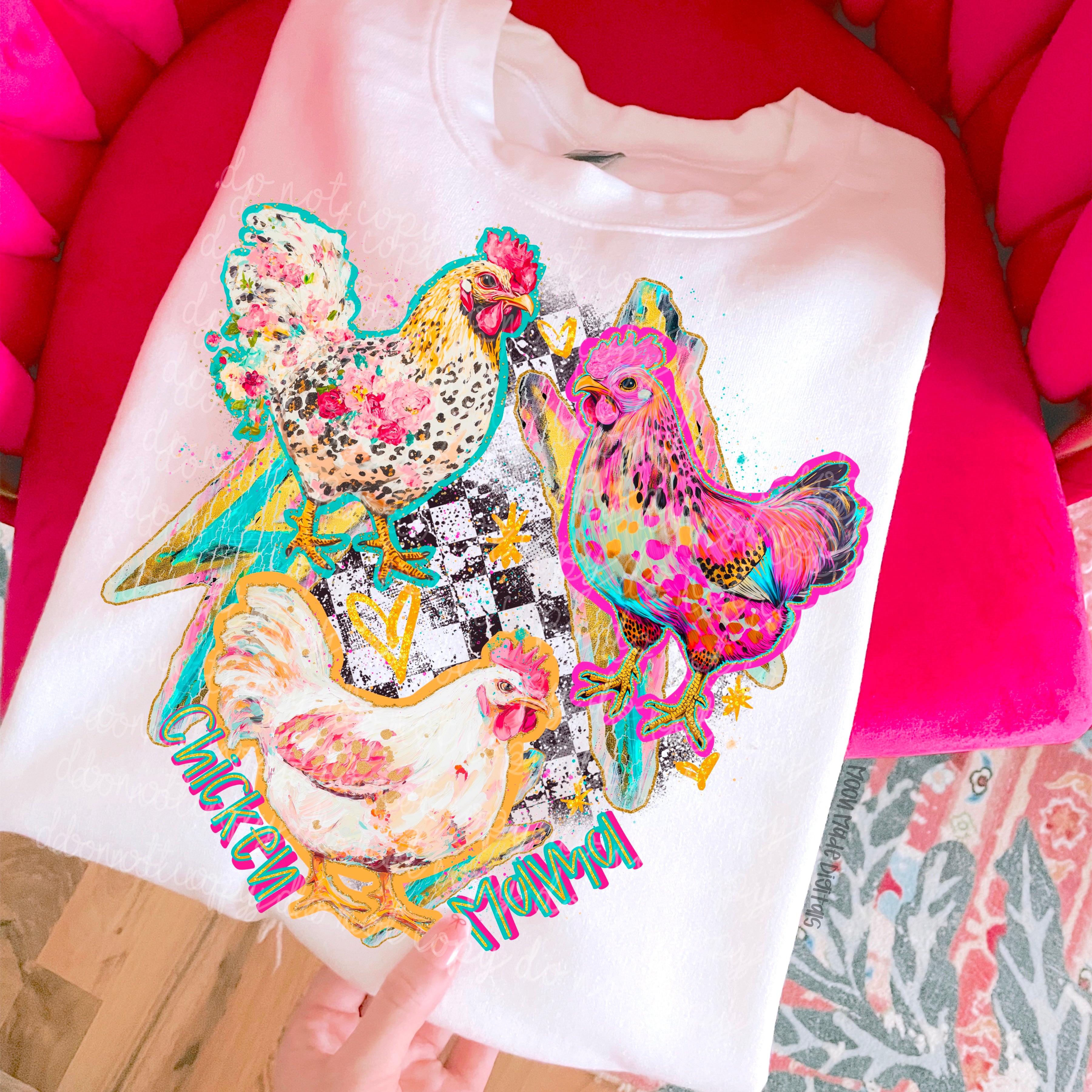 Chicken Mama – Plaid Panther DTF Transfers