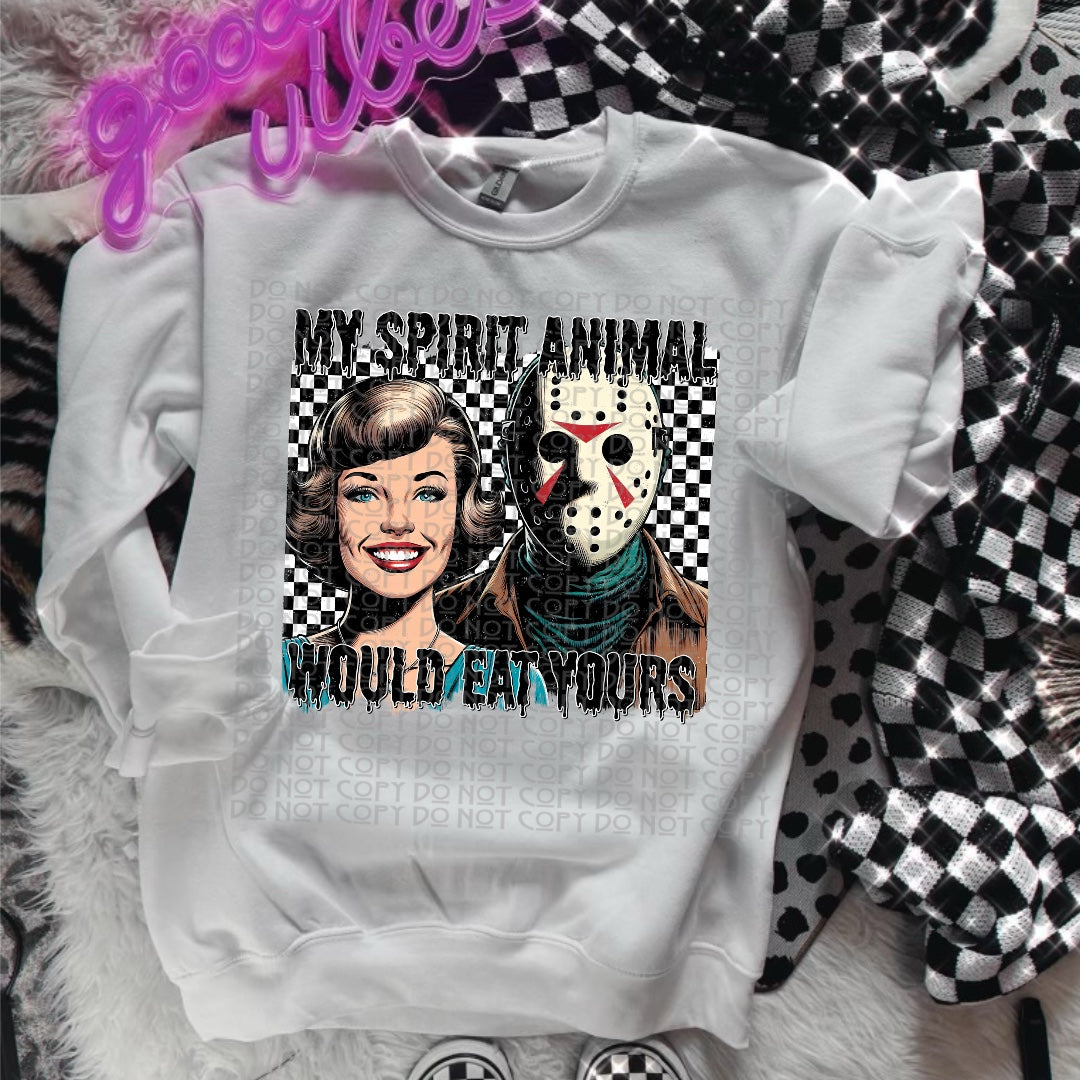 Checkered Horror – Plaid Panther DTF Transfers