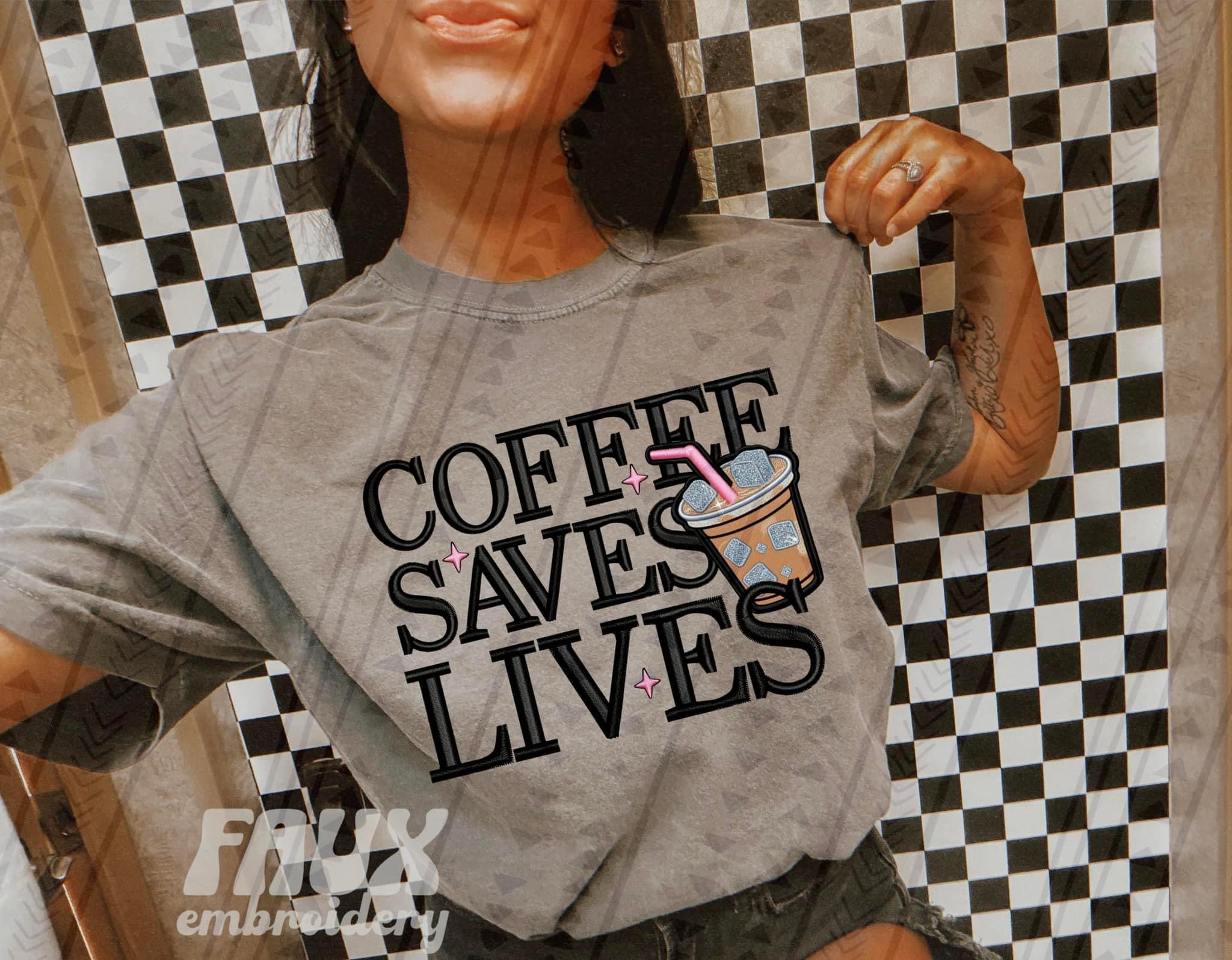 Coffee Saves Lives – Plaid Panther DTF Transfers