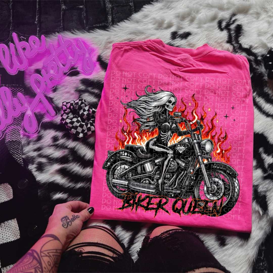 Biker Queen – Plaid Panther DTF Transfers