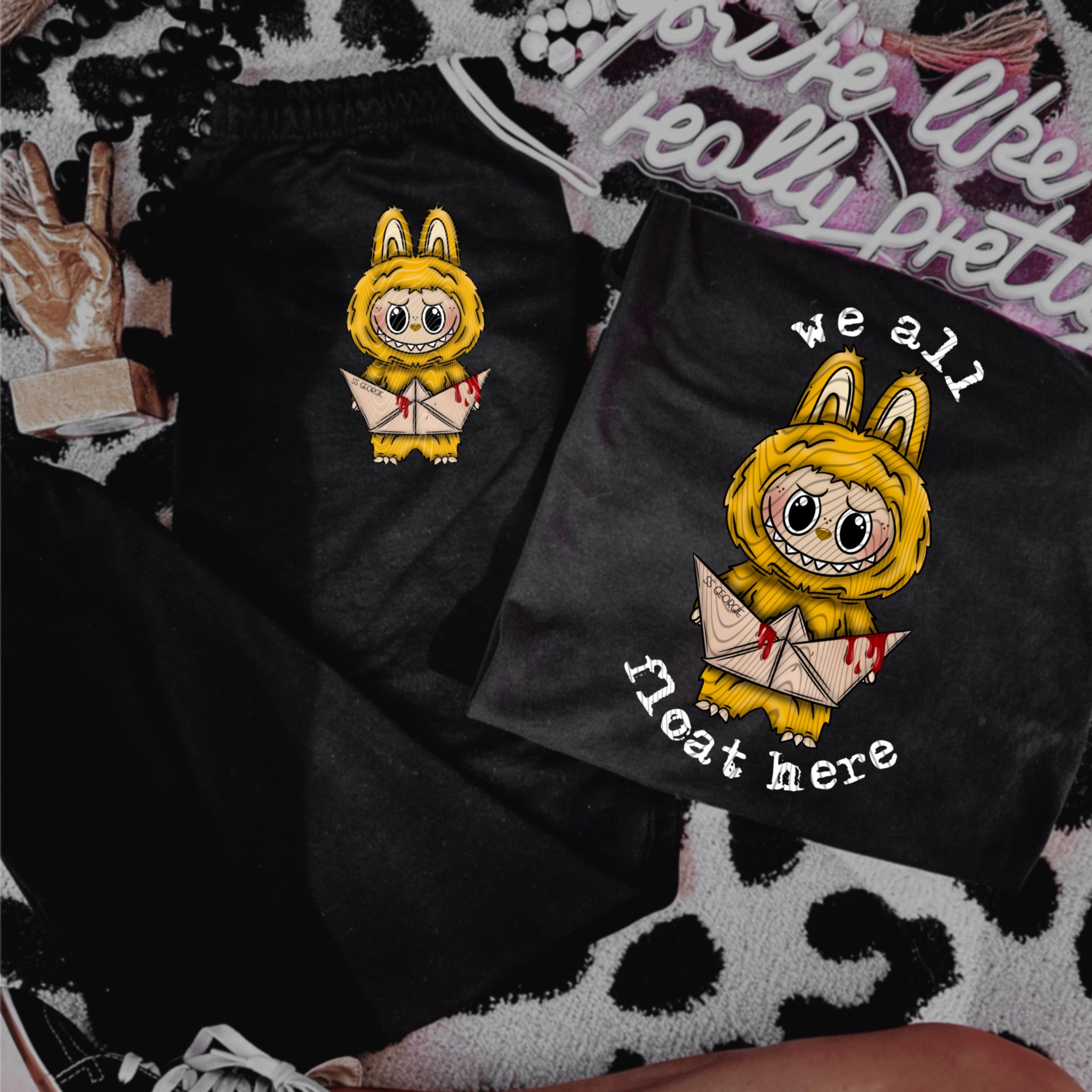 Float Here - white font – Plaid Panther DTF Transfers