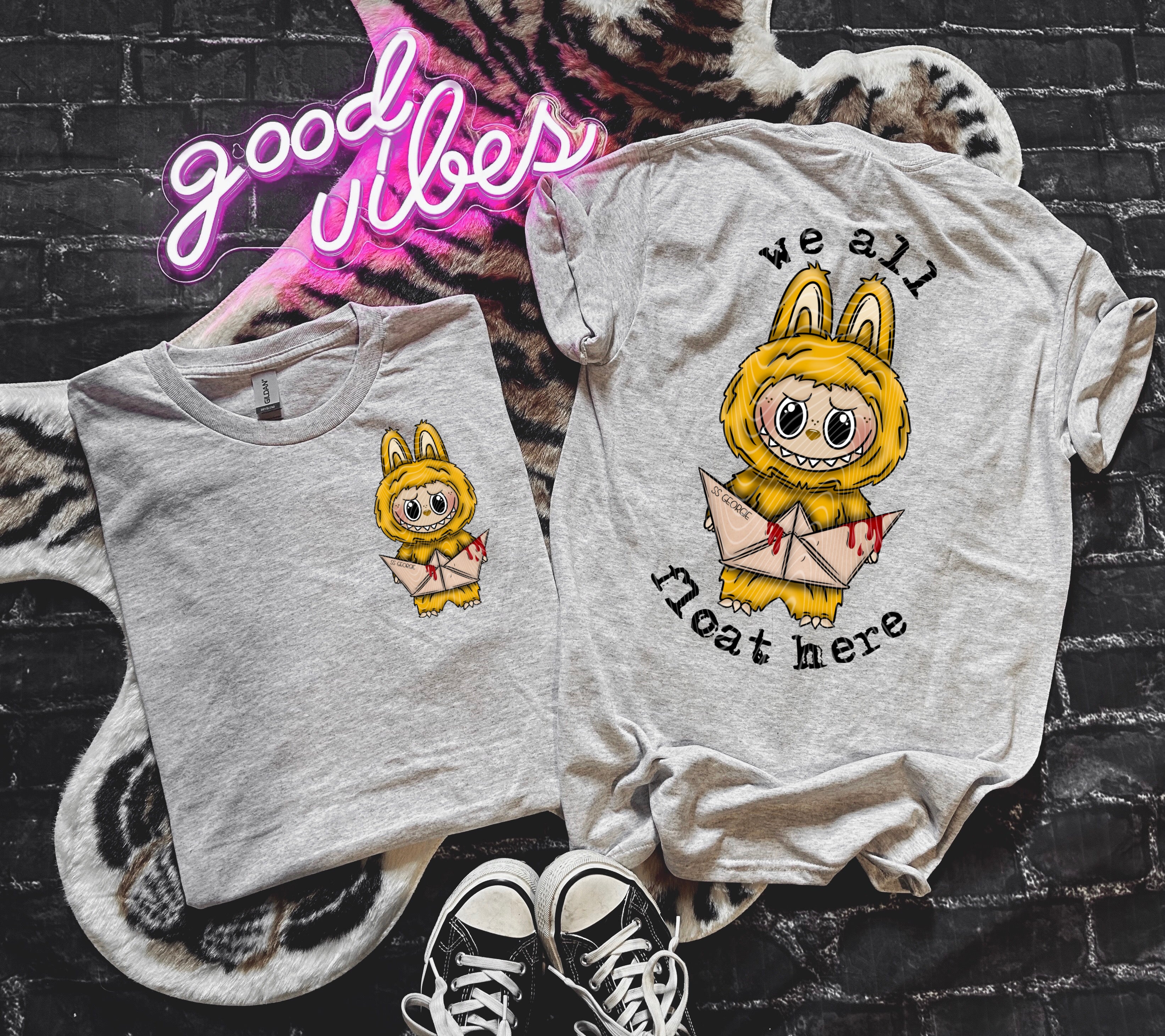 Float Here - black font – Plaid Panther DTF Transfers