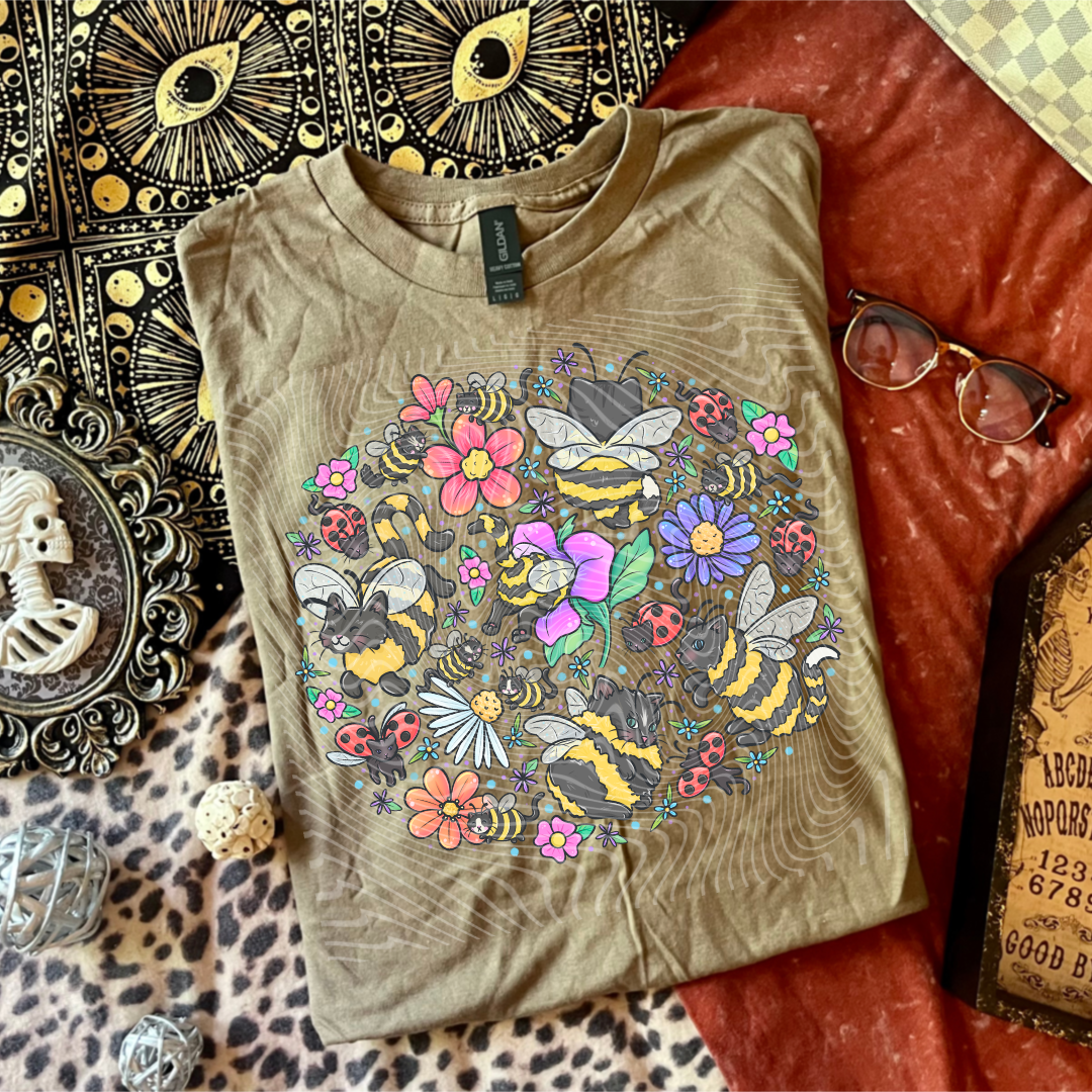 Cat Bees – Plaid Panther DTF Transfers