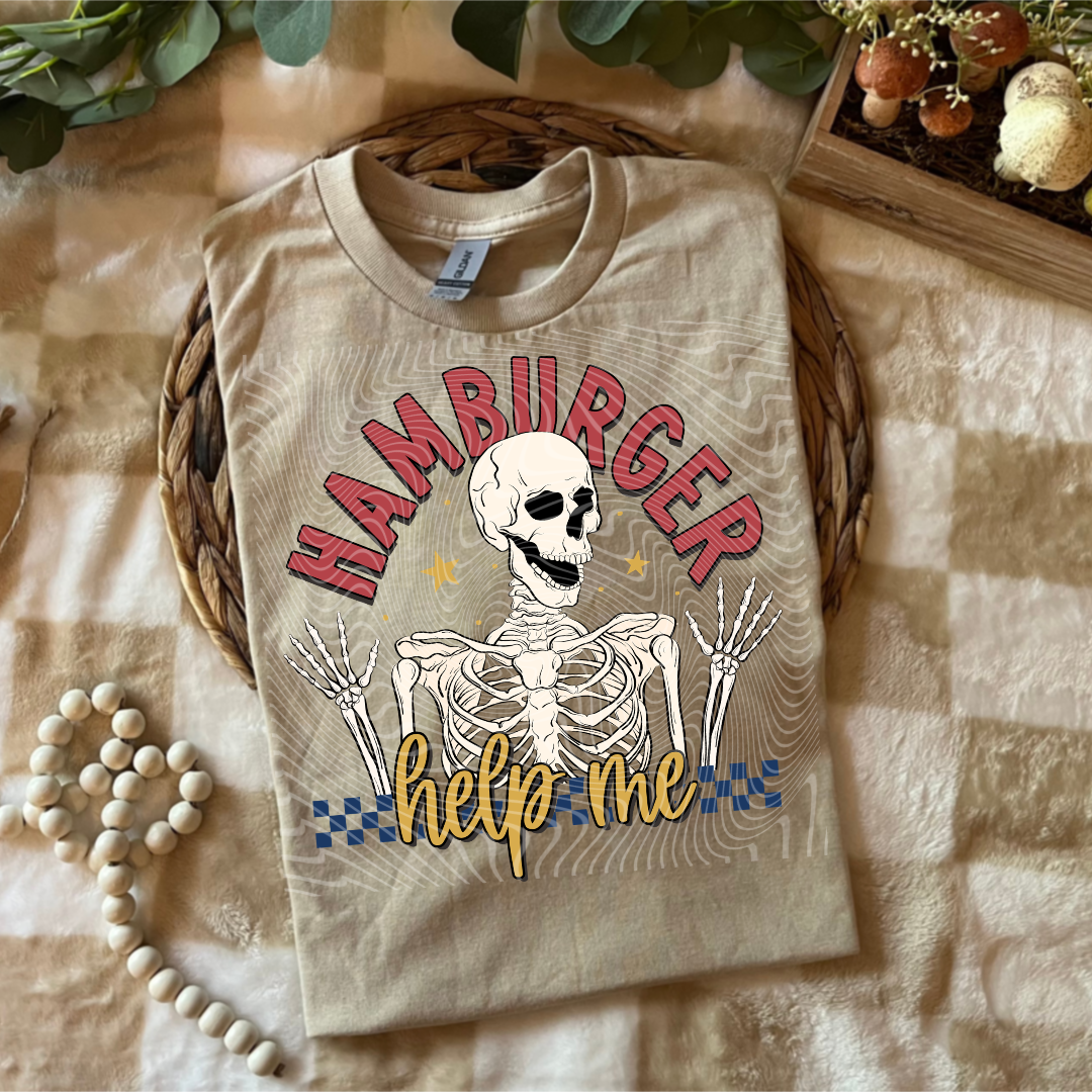Hamburger Help Me – Plaid Panther DTF Transfers
