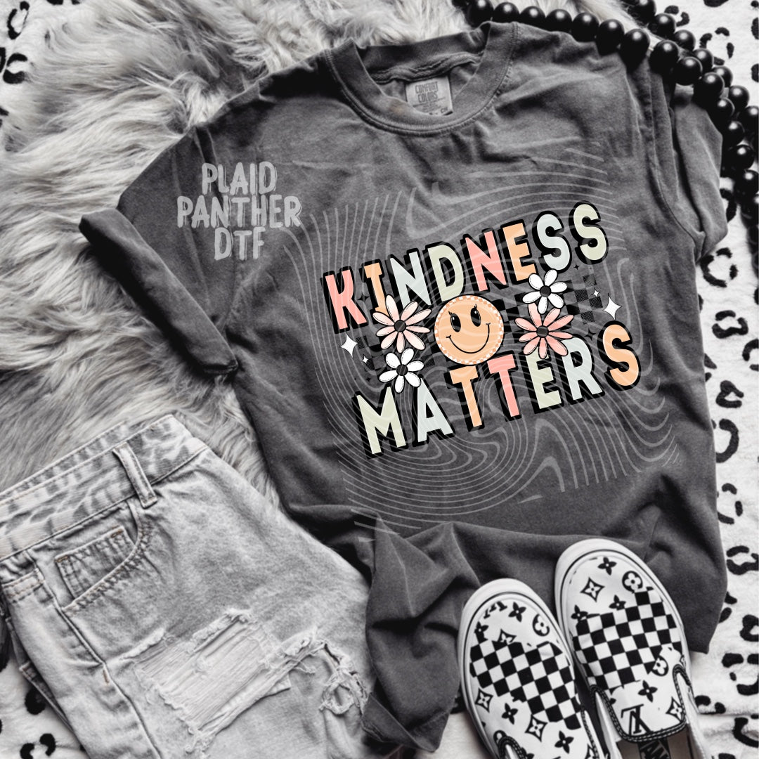 Kindness Matters – Plaid Panther DTF Transfers