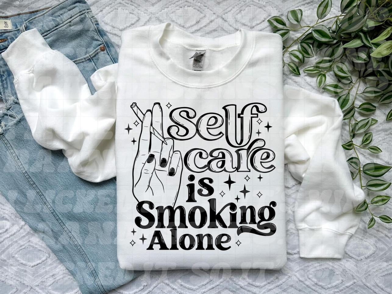 Self Care is Smoking Alone – Plaid Panther DTF Transfers