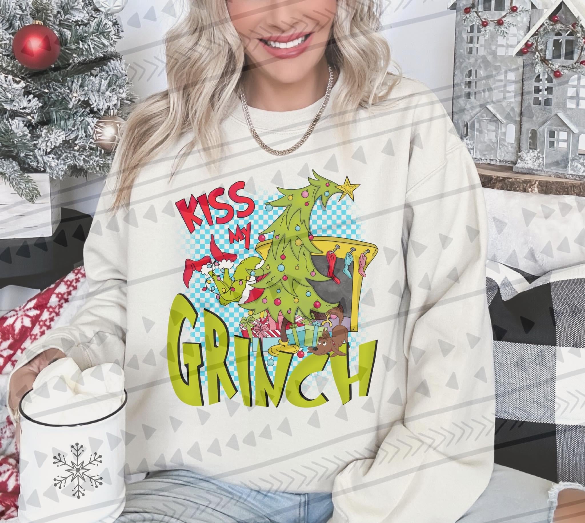 Kiss My Grinch – Plaid Panther DTF Transfers