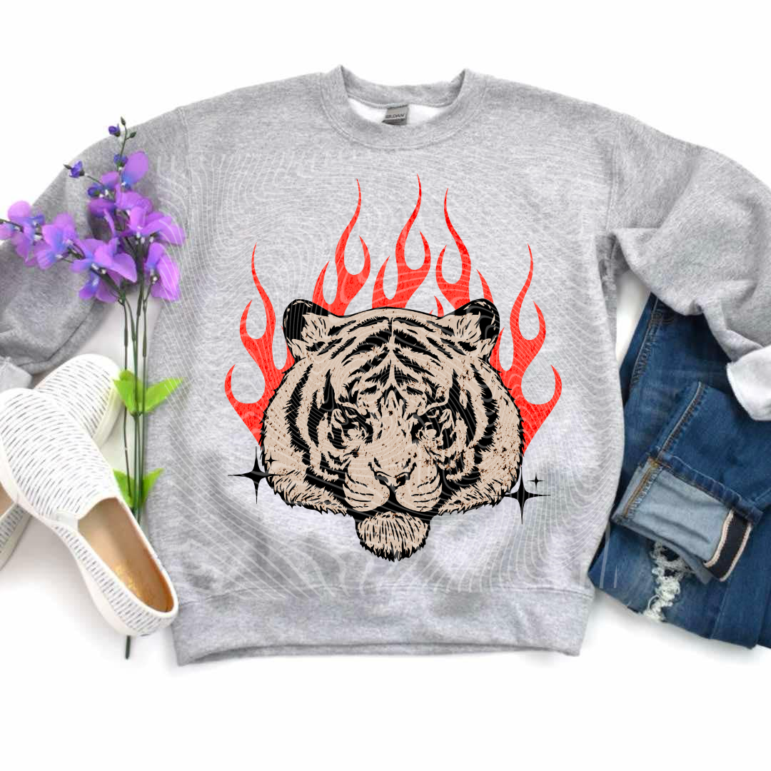 Tiger Fire Edgy – Plaid Panther DTF Transfers