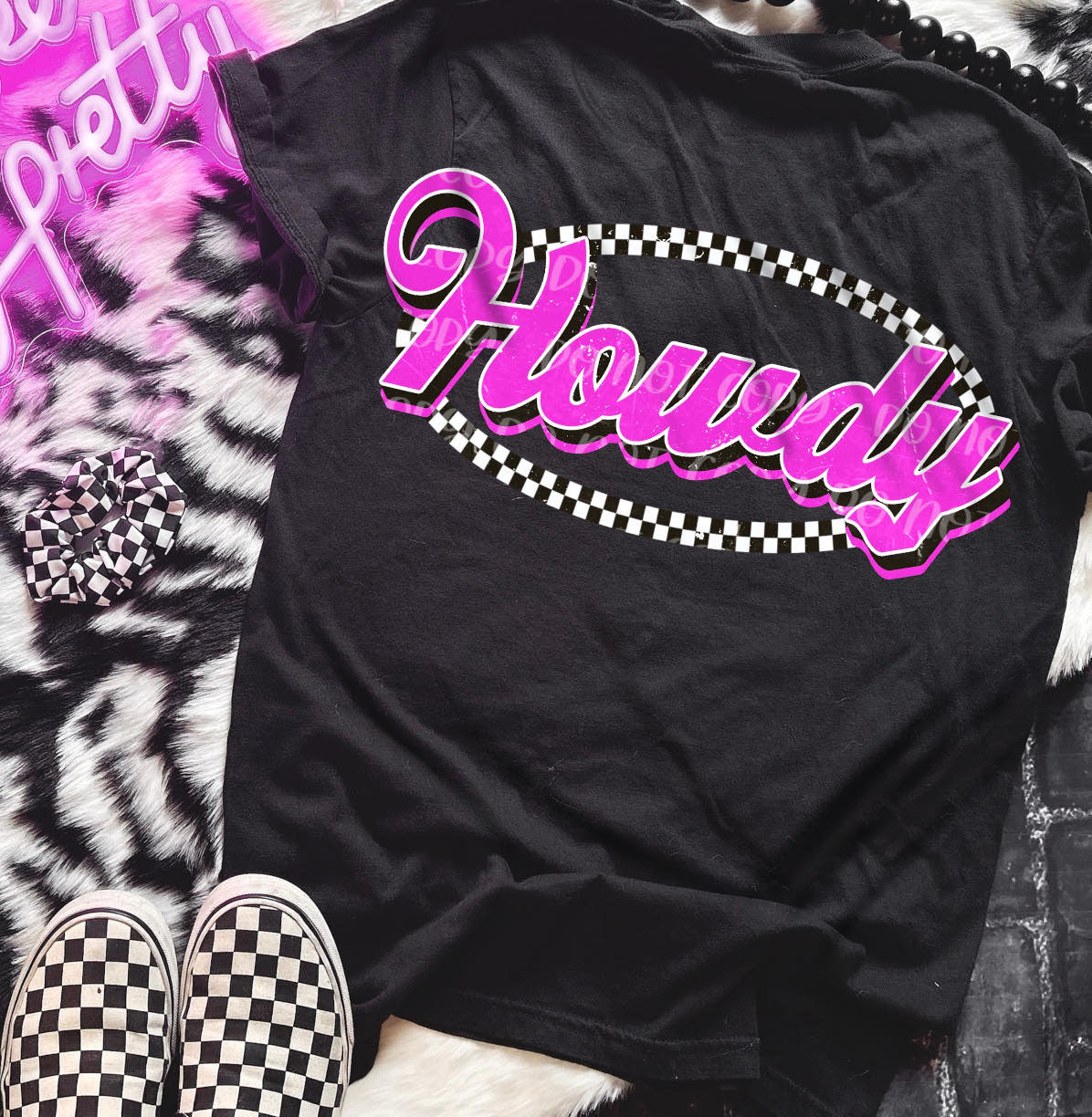 Howdy – Plaid Panther DTF Transfers