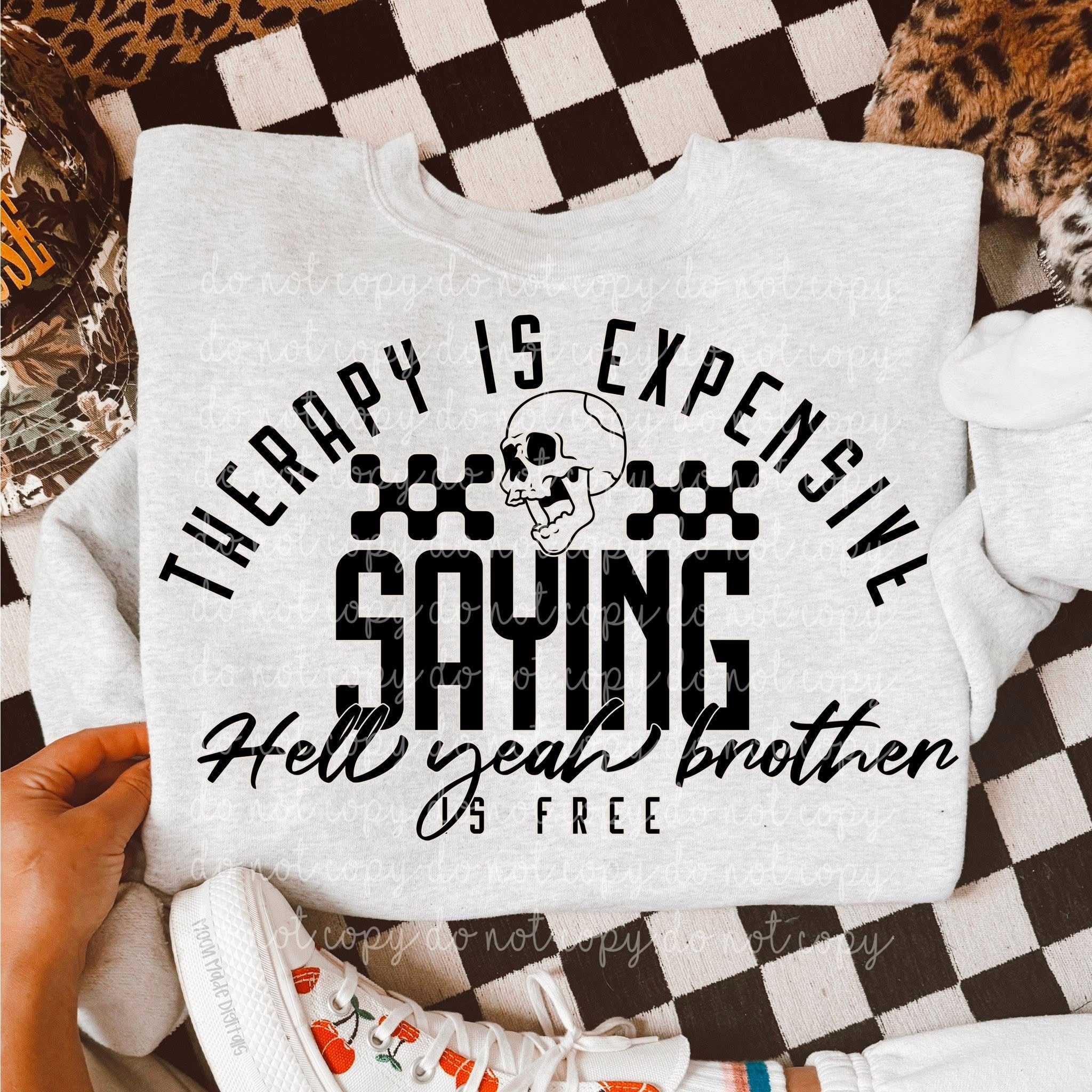 Therapy is Expensive – Plaid Panther DTF Transfers