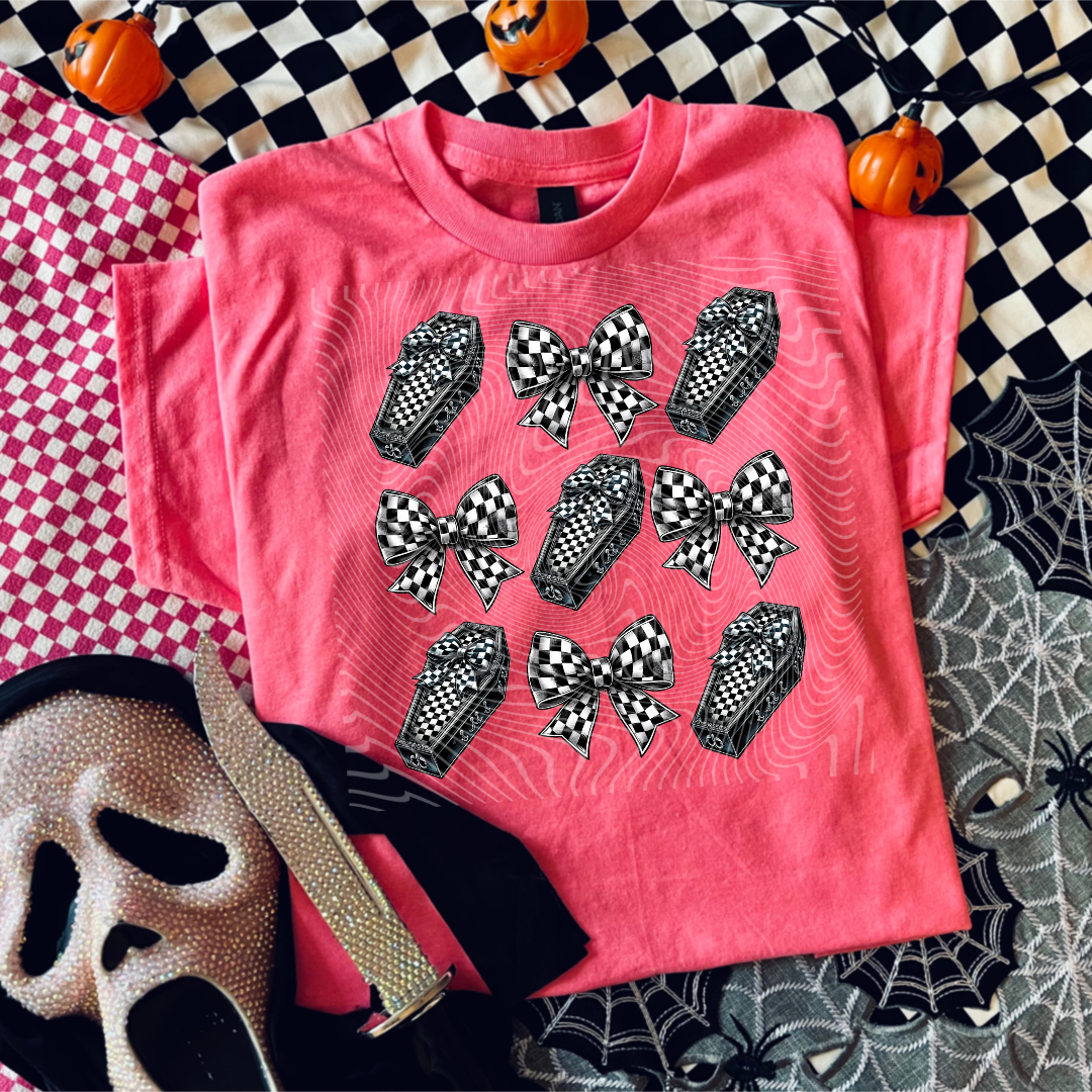 Coffin Bows – Plaid Panther DTF Transfers