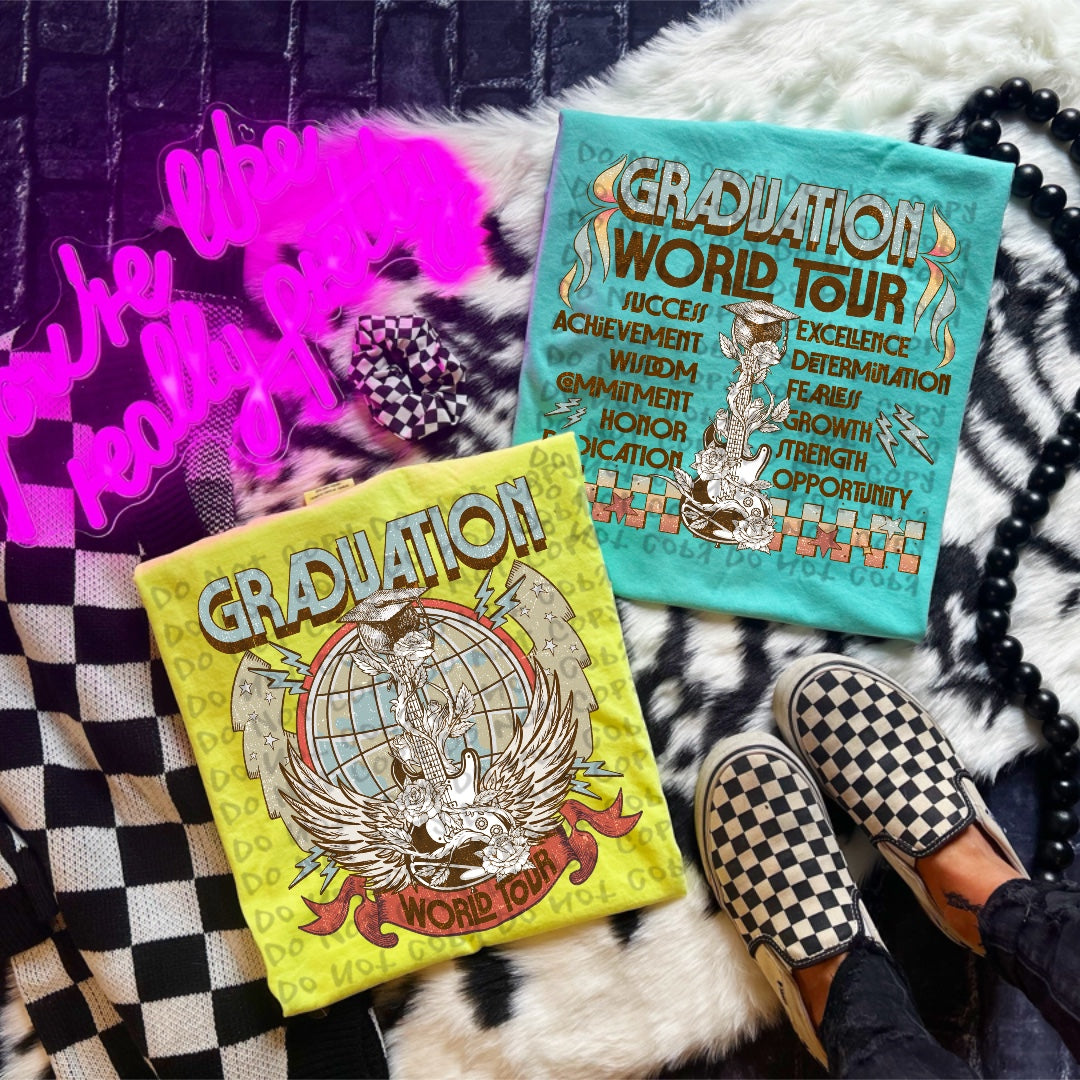 Graduation World Tour – Plaid Panther DTF Transfers