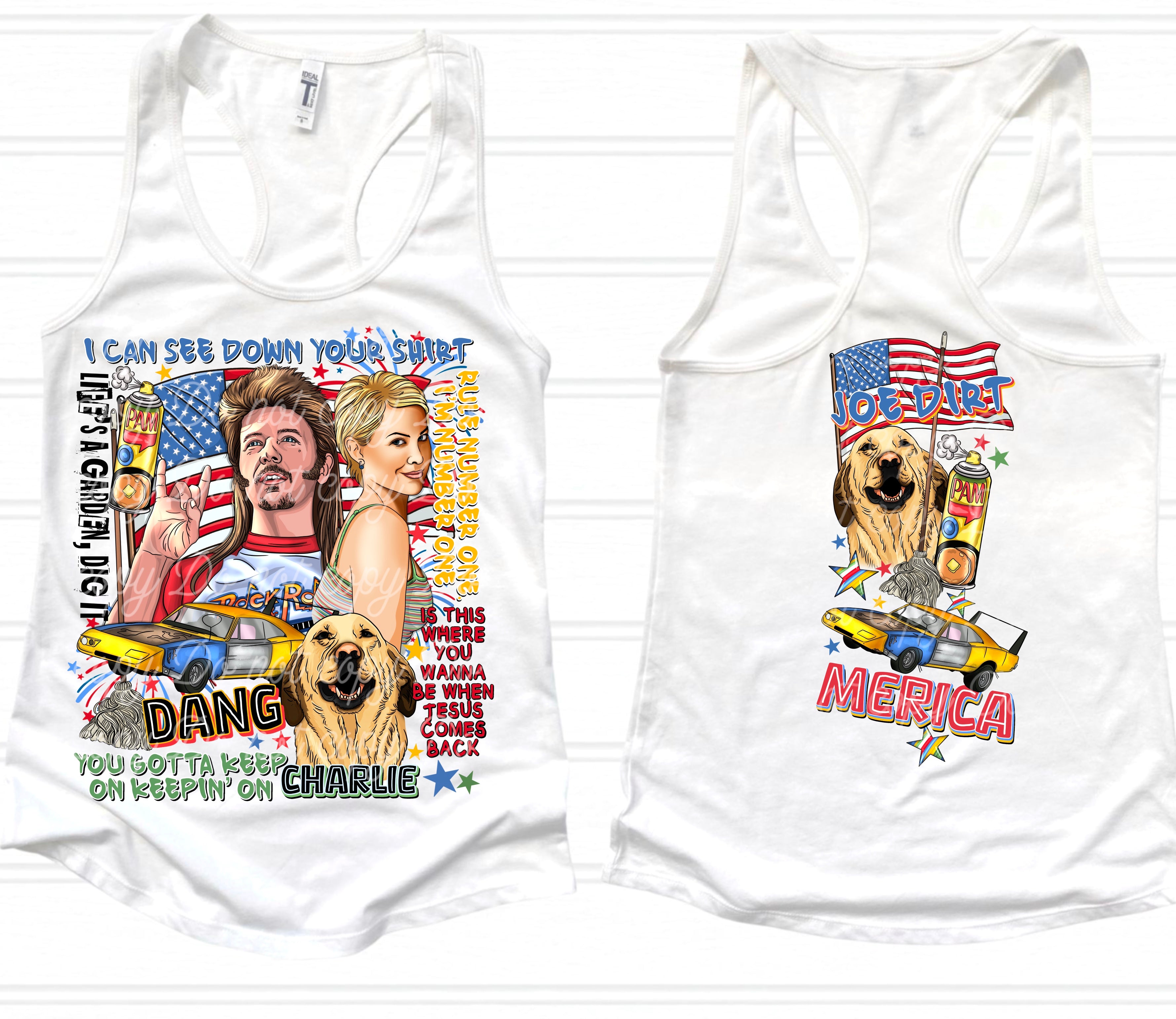 Joe Dirt See Down Your Shirt – Plaid Panther DTF Transfers