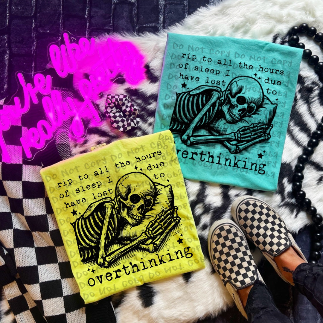 Overthinking – Plaid Panther DTF Transfers