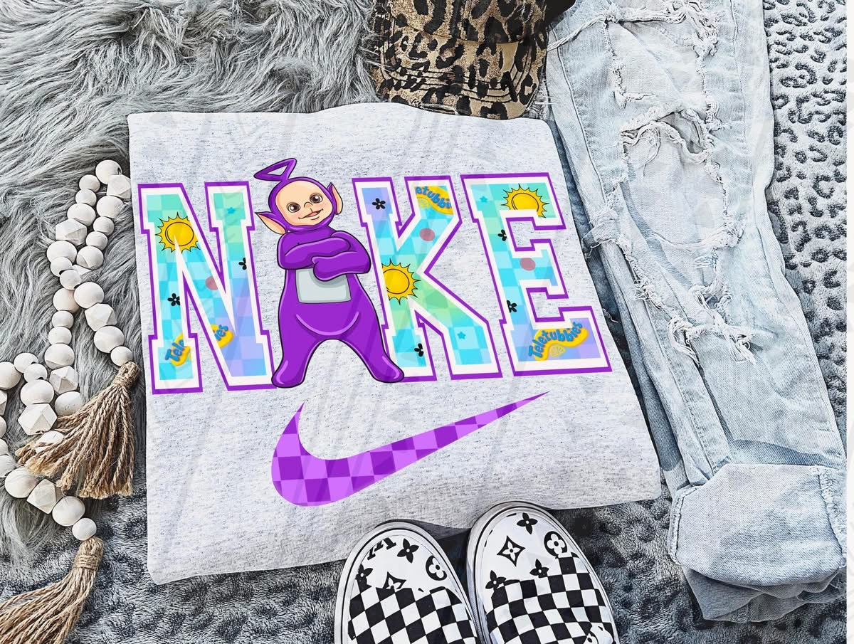 Purple Tubby Swoosh – Plaid Panther DTF Transfers