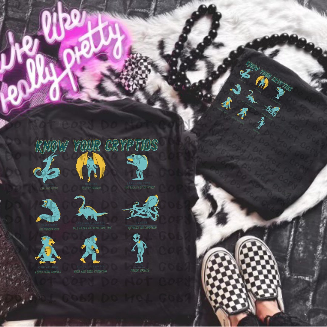 Know Your Cryptids – Plaid Panther DTF Transfers