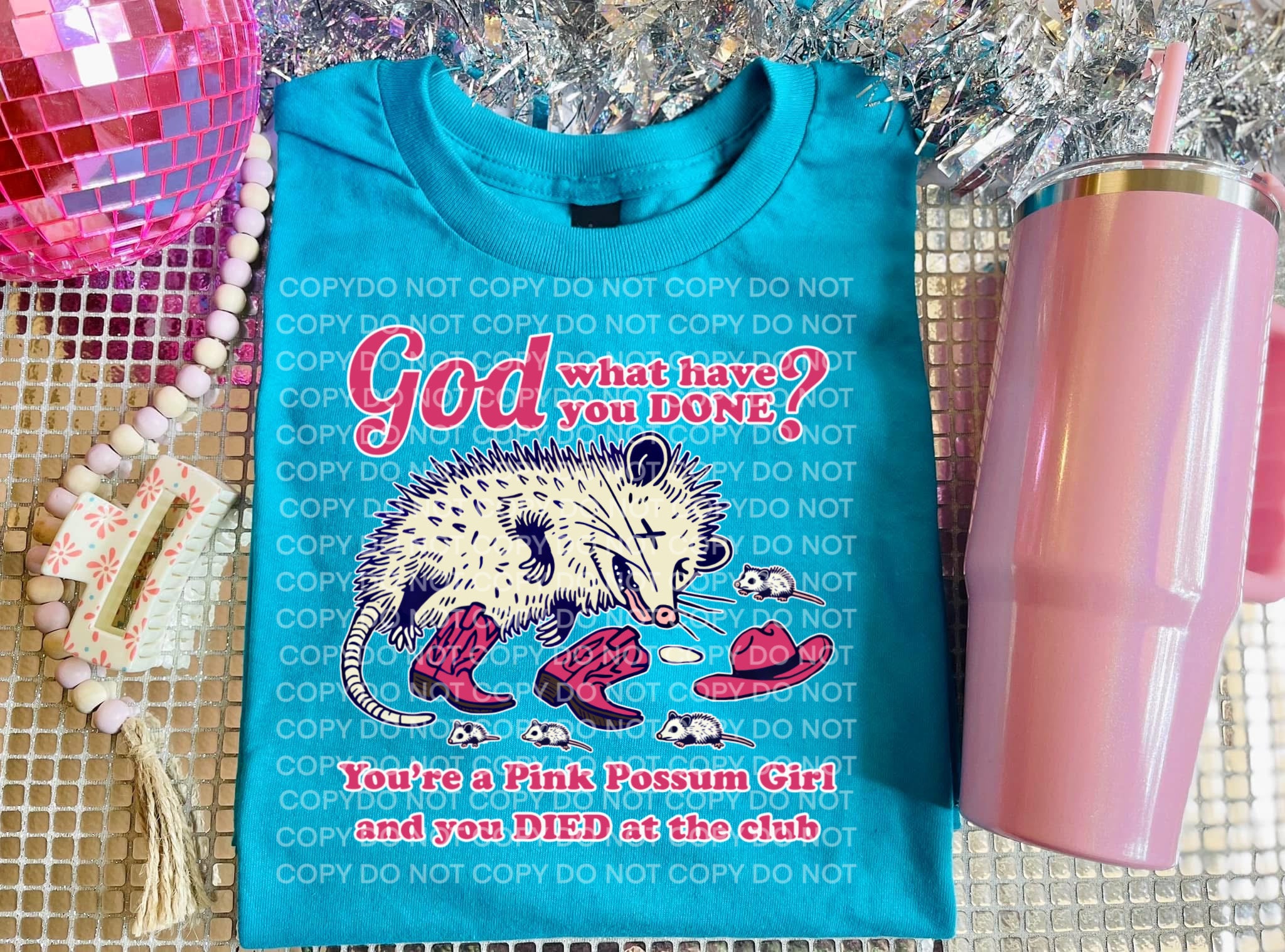 Pink Possum Club – Plaid Panther DTF Transfers