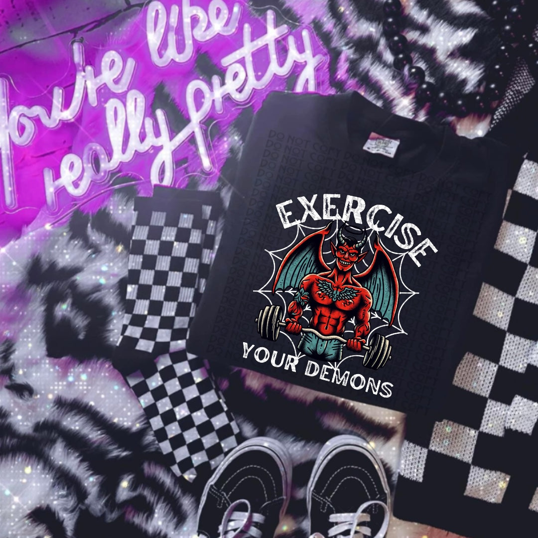 Exercise Your Demons – Plaid Panther DTF Transfers