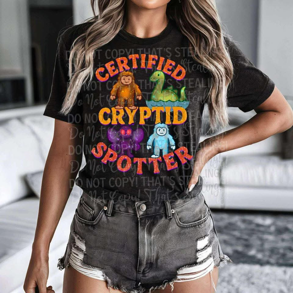 Certified Cryptid Spotter – Plaid Panther DTF Transfers