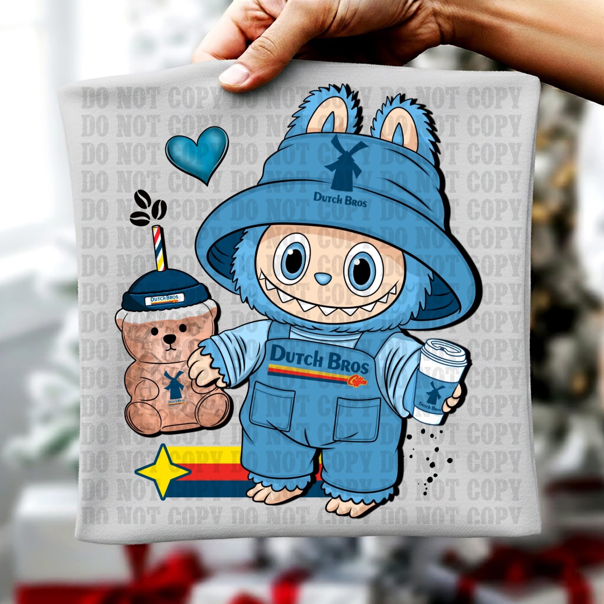 Dutch Bros Yeti Buddy – Plaid Panther DTF Transfers