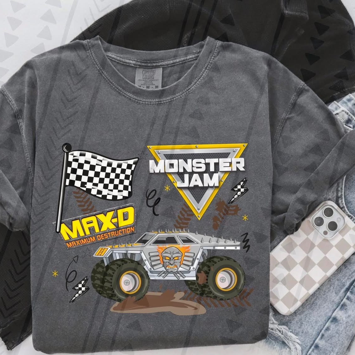 Monster Max-D Flag – Plaid Panther DTF Transfers