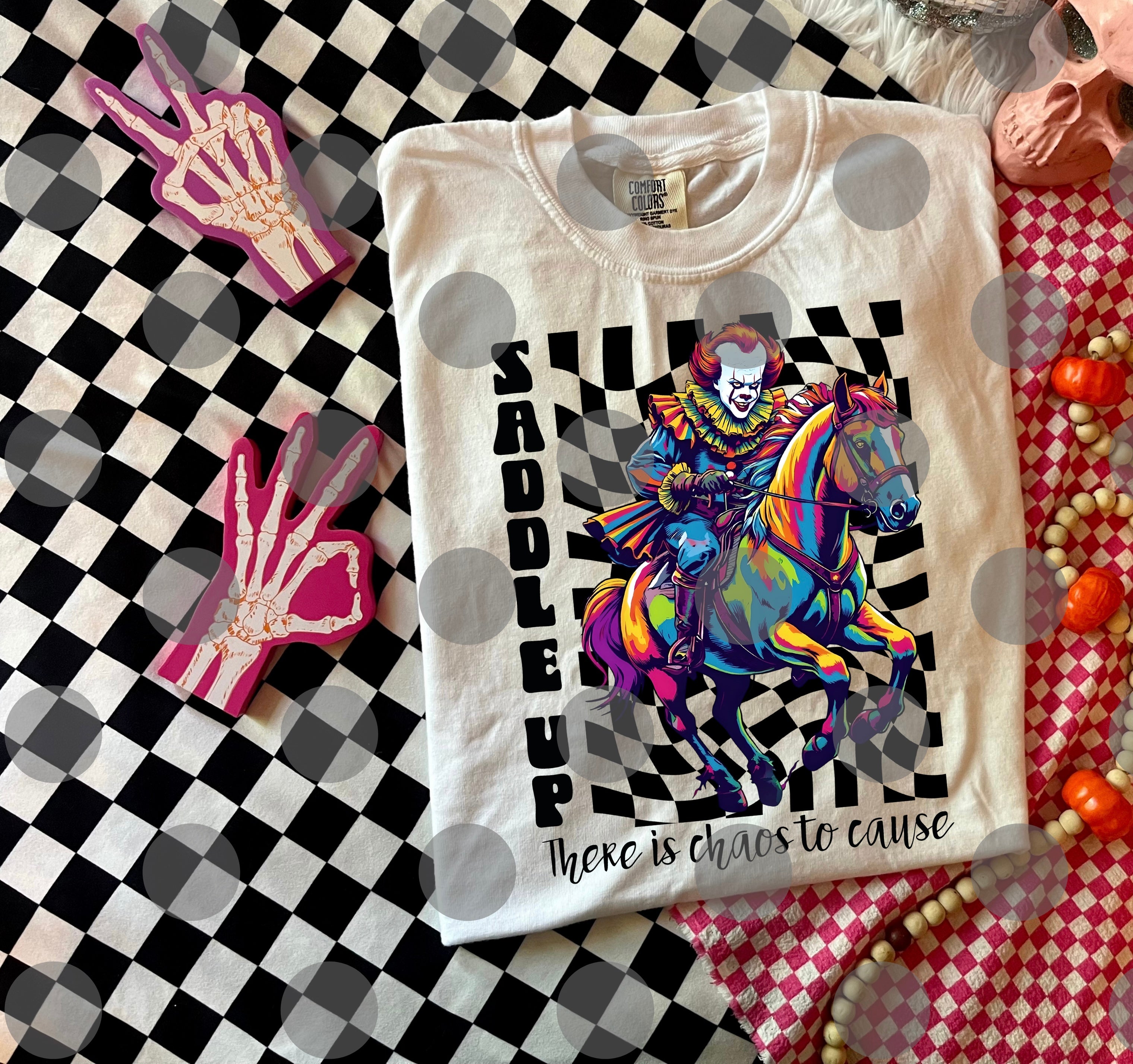 Checkered Chaos Horror Pen – Plaid Panther DTF Transfers