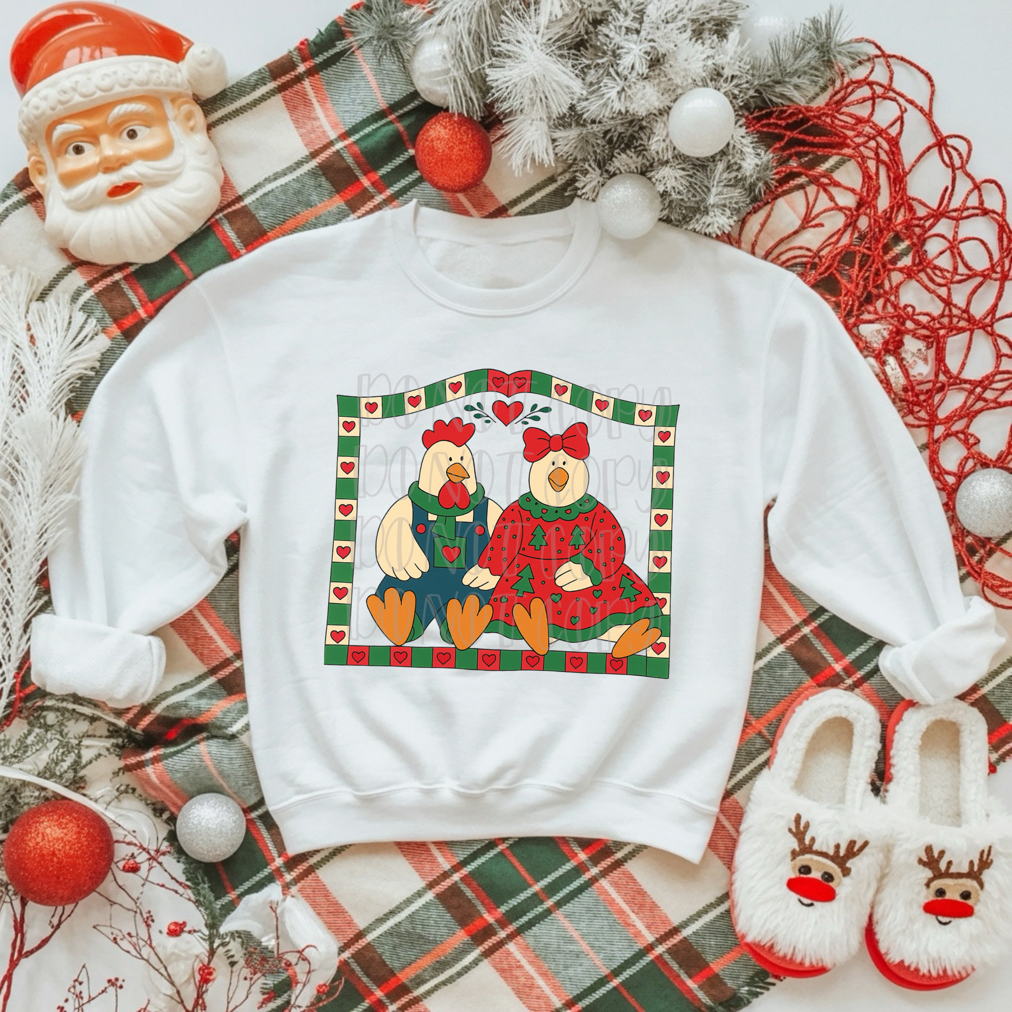 Christmas Chicken Couple – Plaid Panther DTF Transfers