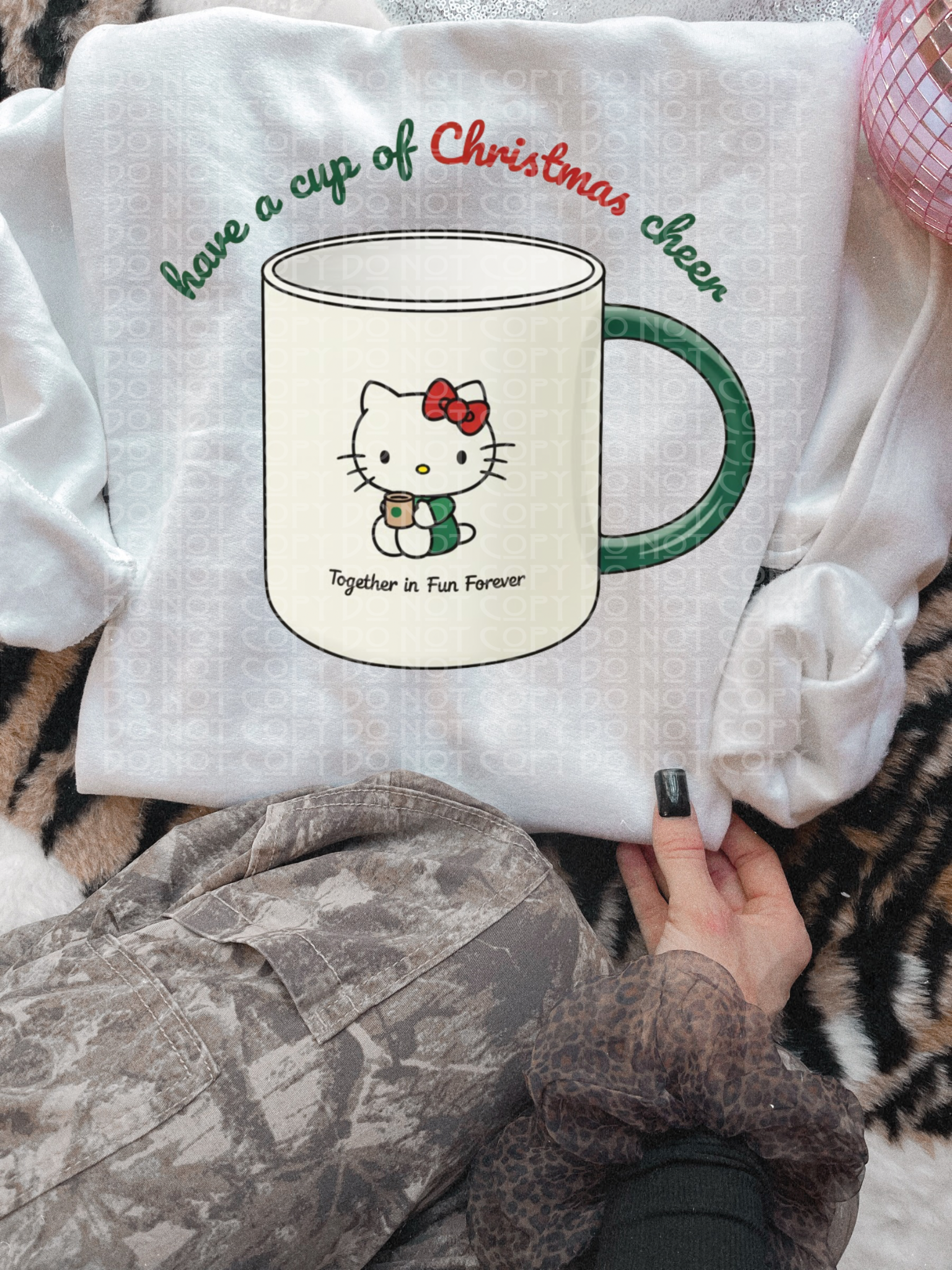 Hello Kitt Christmas Cheer Mug – Plaid Panther DTF Transfers